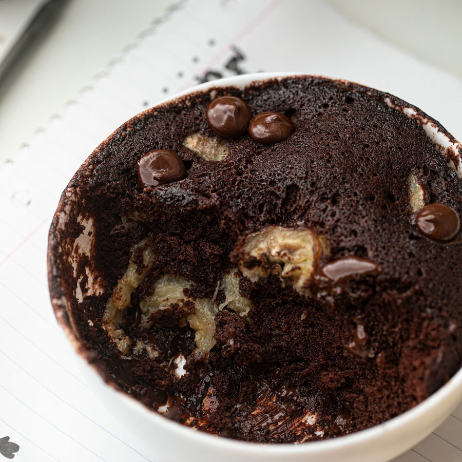 Microwave Banana Chocolate Cake (w/Chocolate Chips) - Dorm Room Cook