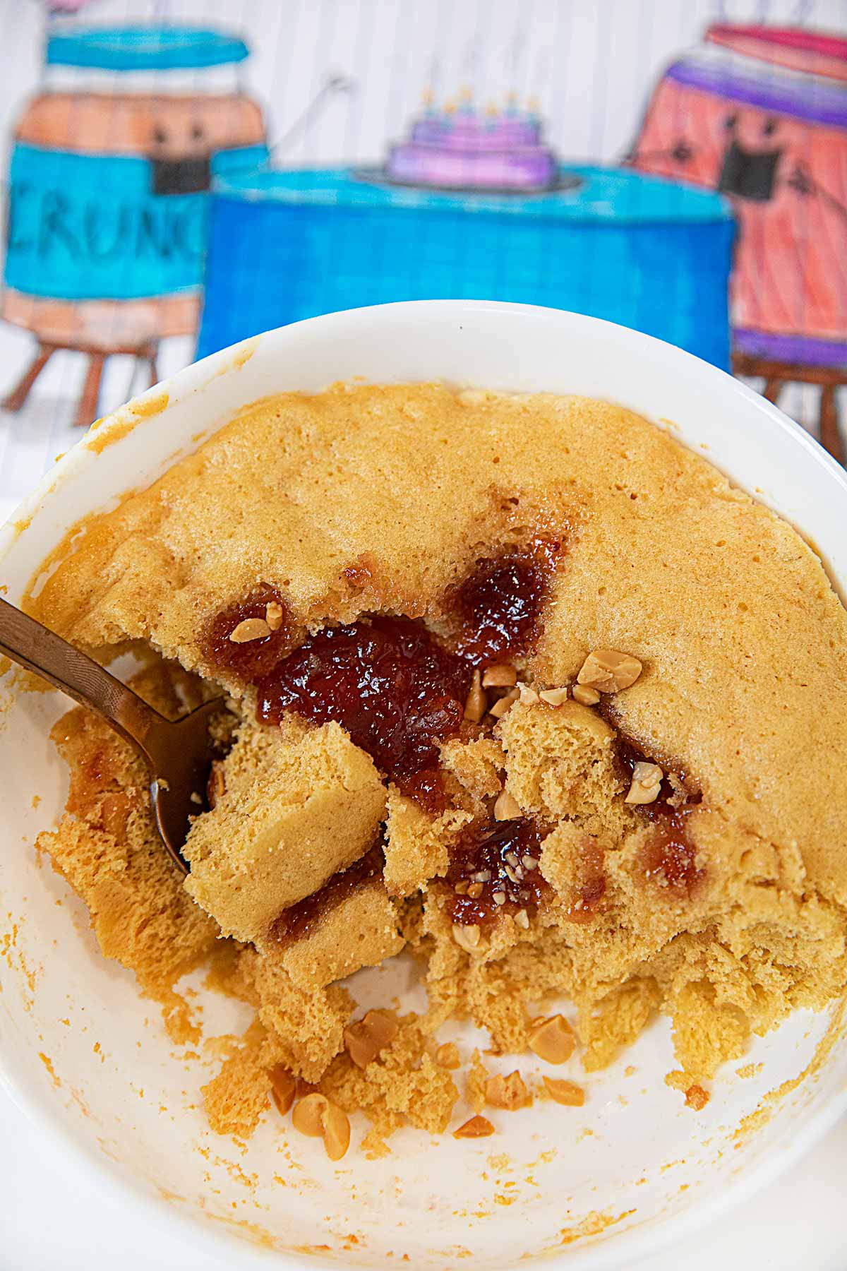 Microwave PB&J Cake - Dorm Room Cook