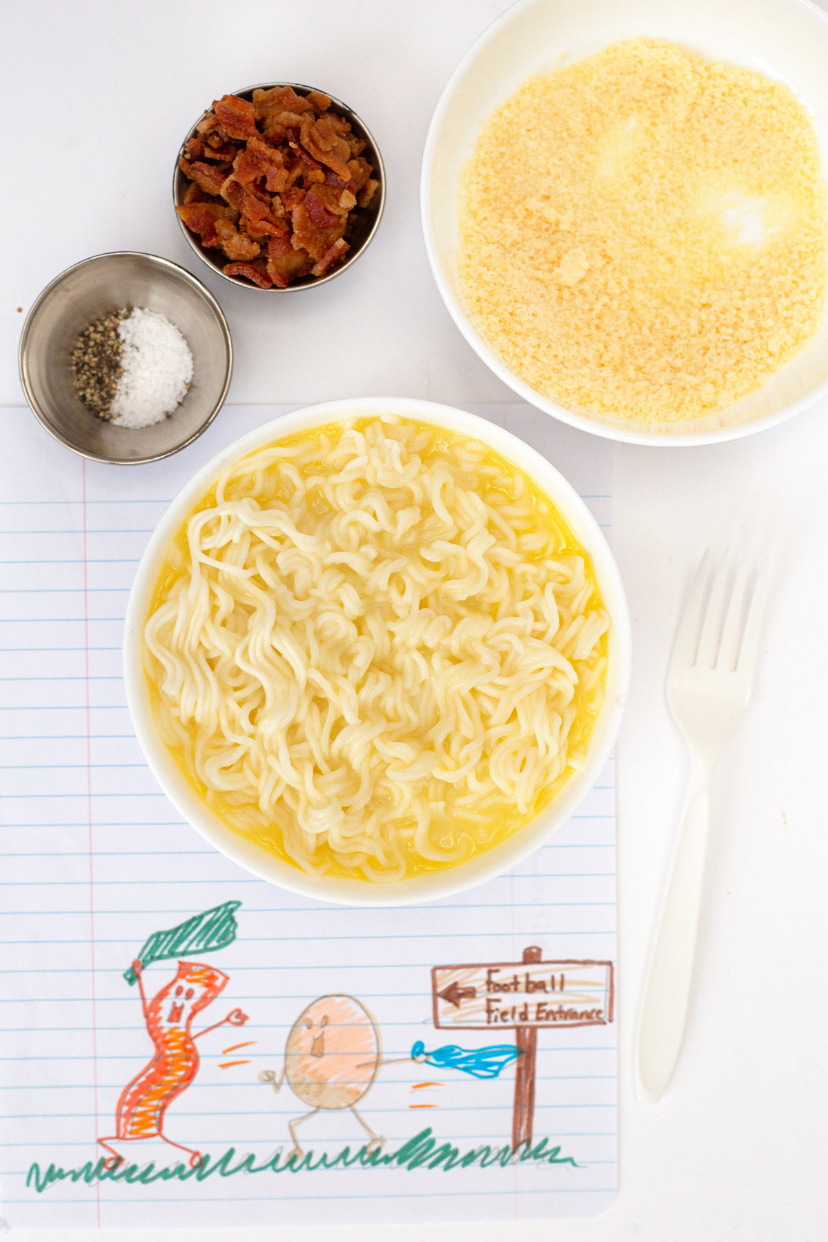 Microwave Bacon Ramen Carbonara (Easy Dorm Food!) - Dorm Room Cook