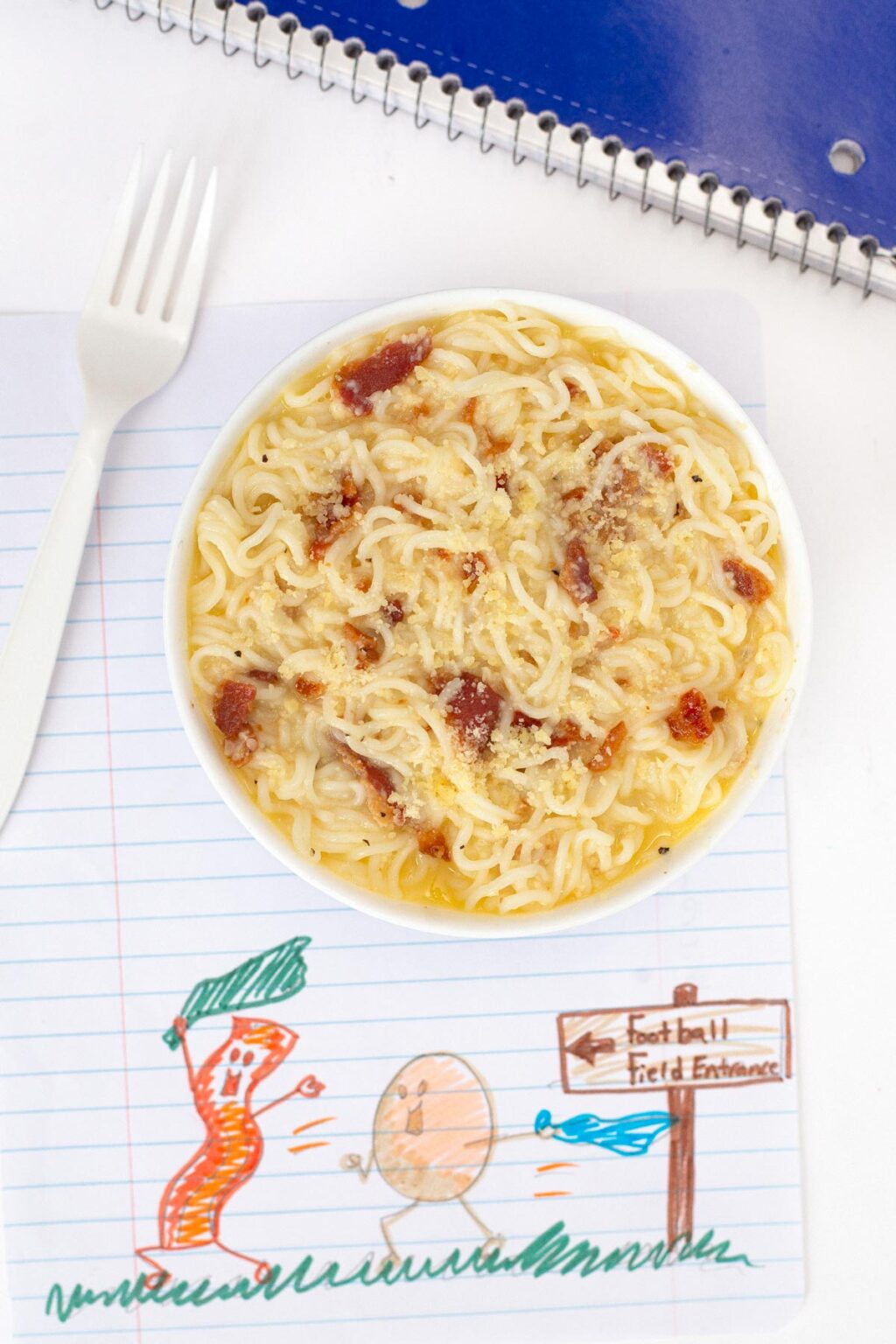 Microwave Bacon Ramen Carbonara (Easy Dorm Food!) - Dorm Room Cook